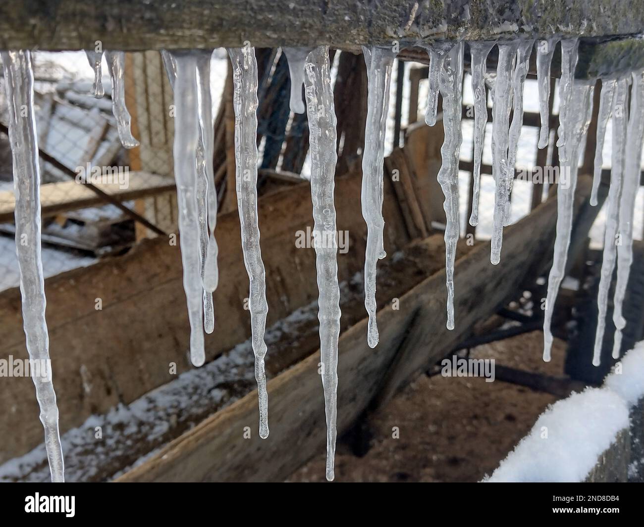 icicles in the winter. cold - Maramures, Romania Stock Photo - Alamy