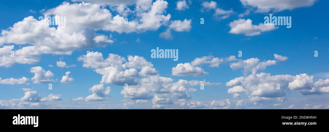 panoramic view to sky with beautiful clouds Stock Photo - Alamy