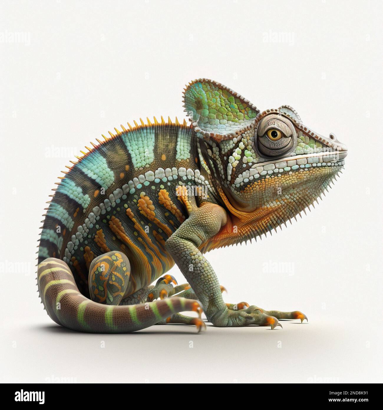 3d chameleon isolated white background Stock Photo - Alamy