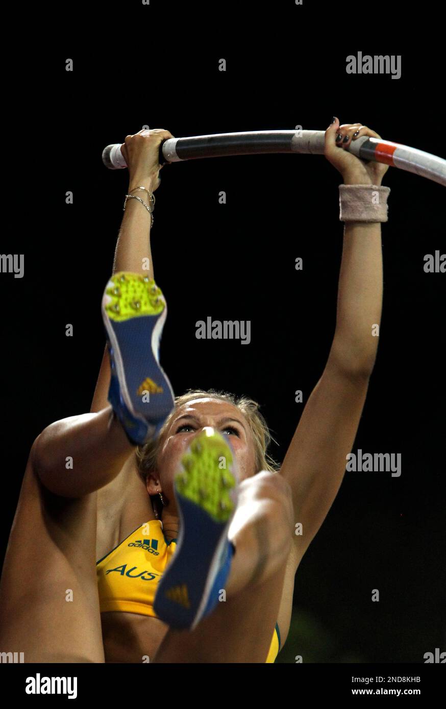 Elizabeth Parnov of Australia competes in the Women's Pole Vault to win ...