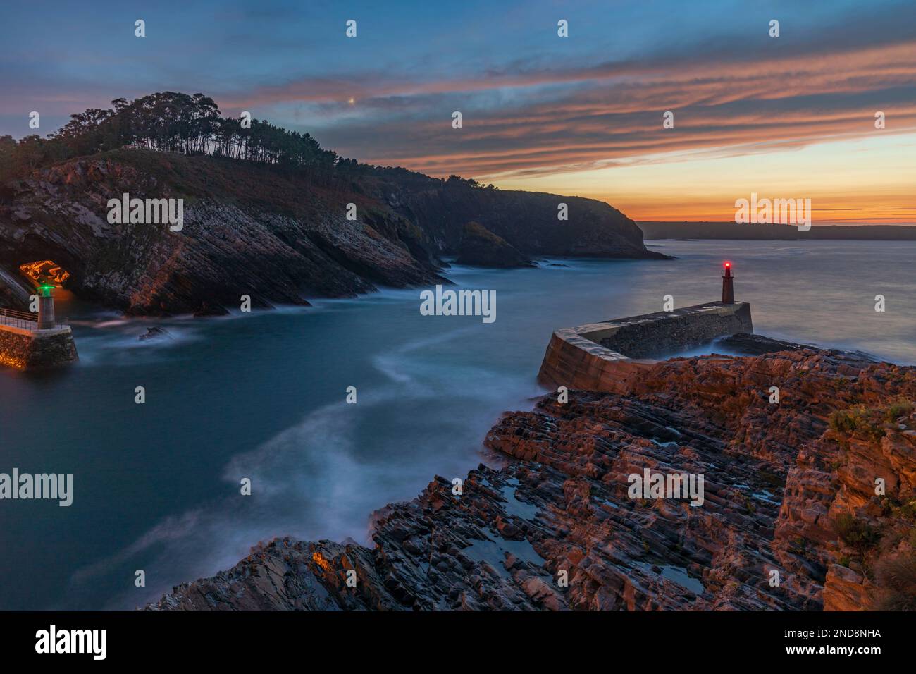 The harbour at Viavelez, Asturias, Spain Stock Photo - Alamy