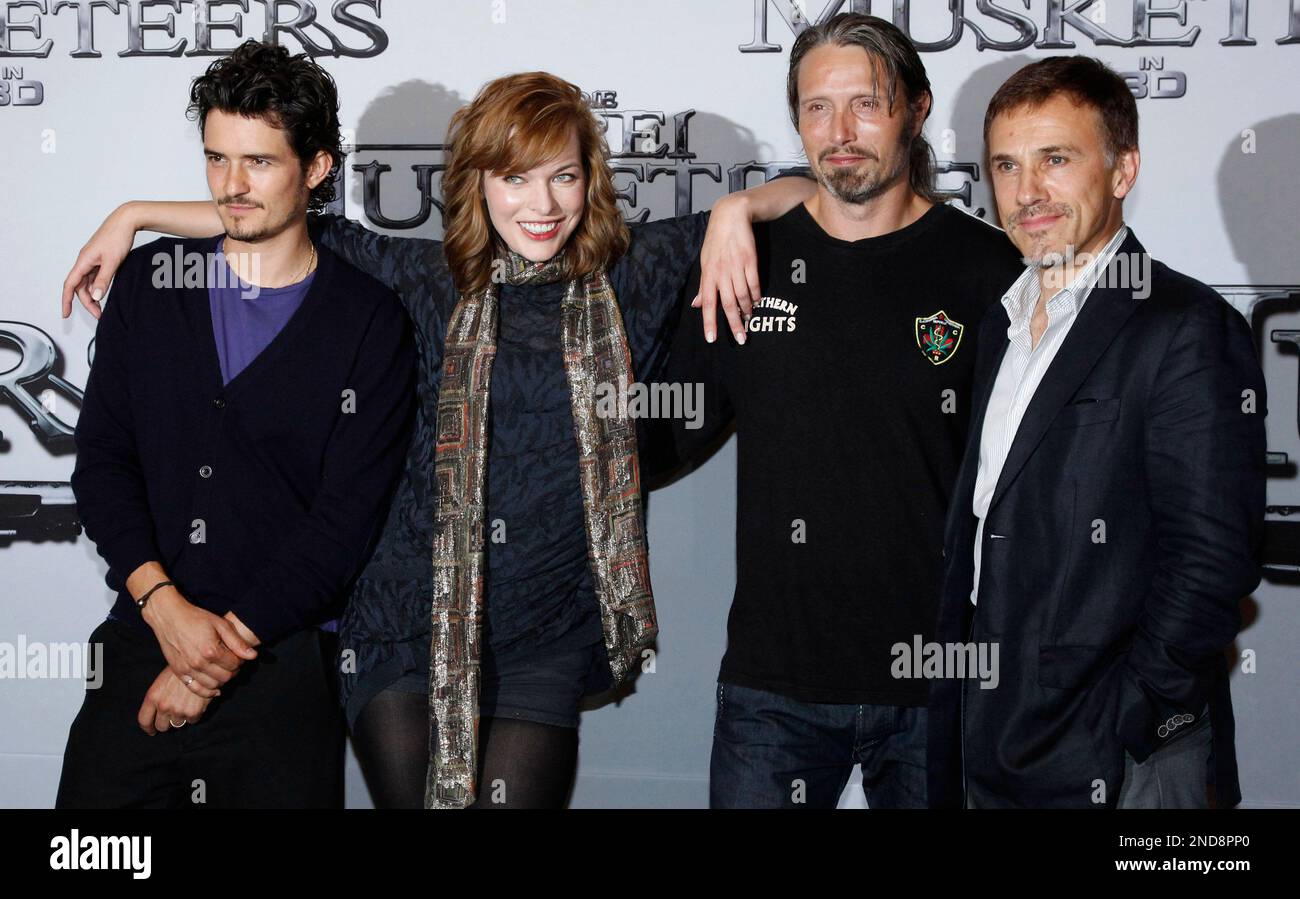 Actors Orlando Bloom, from left to right, Milla Jovovich, Mads ...