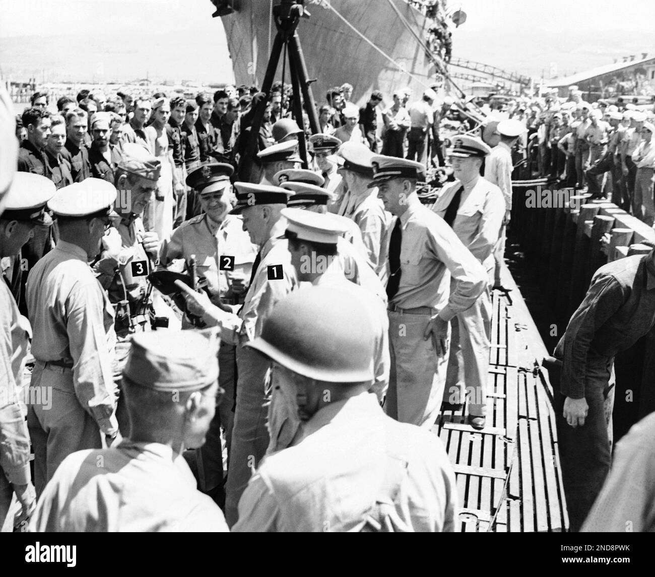 Admiral Chester W. Nimitz, (1), Pacific Fleet Commander, and Lt. Gen ...