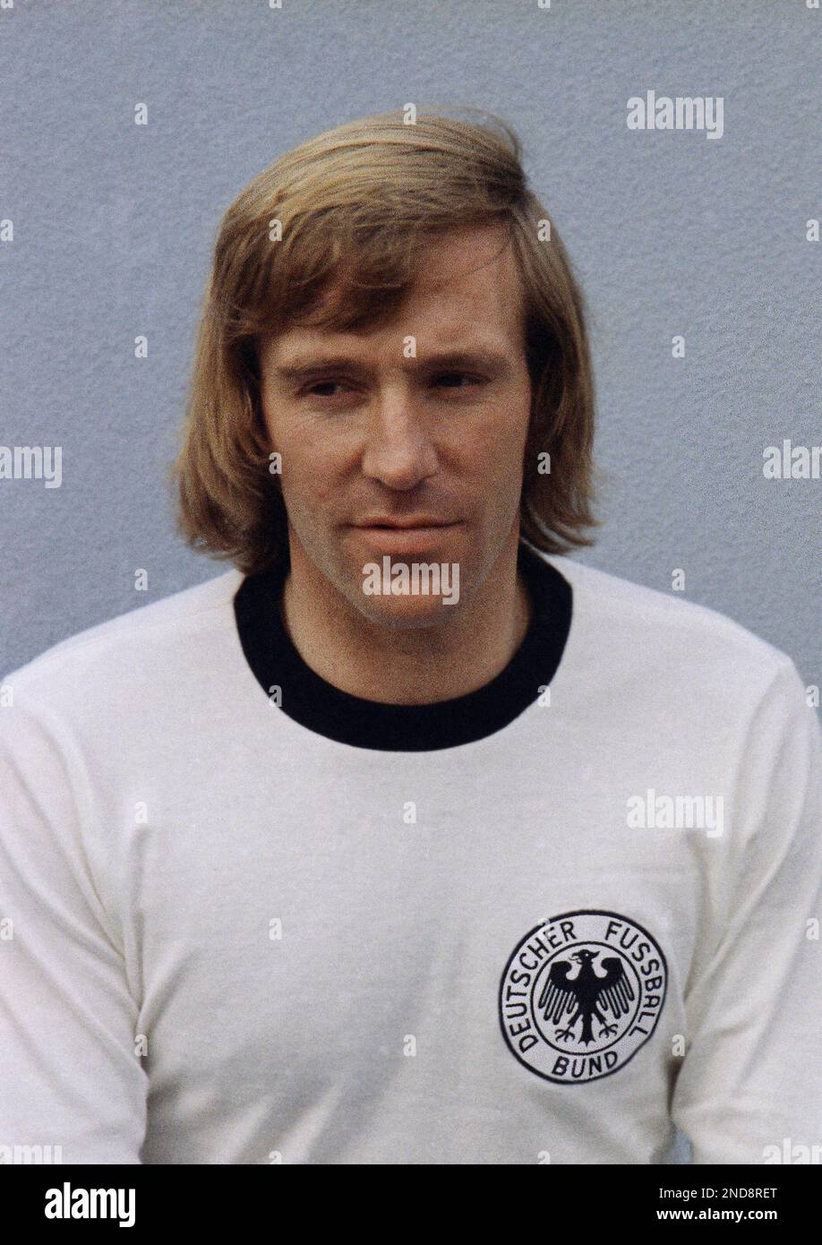 Portrait of member of the West German National Soccer team, midfielder ...