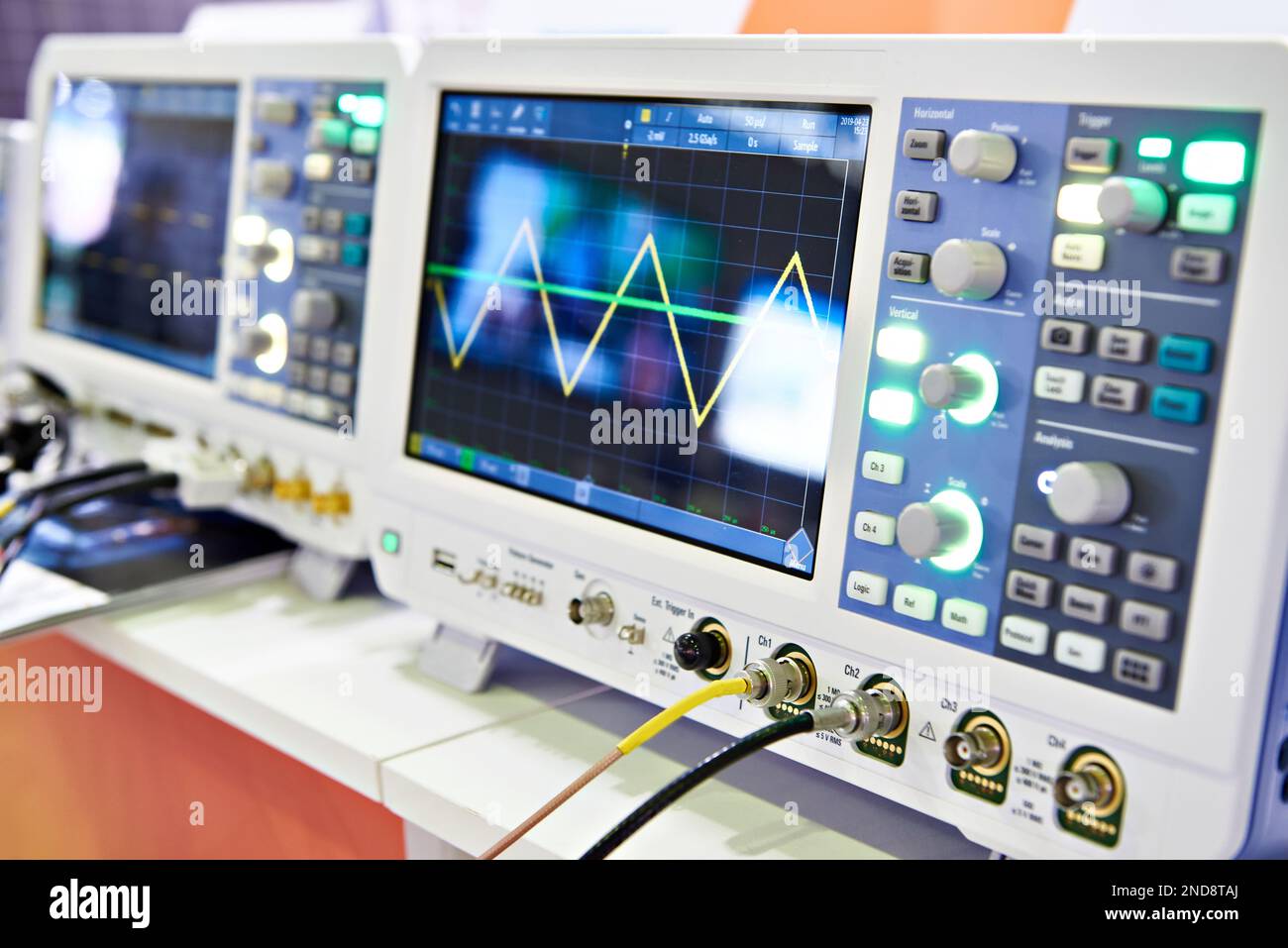 Modern mixed signal oscilloscope in laboratory Stock Photo - Alamy