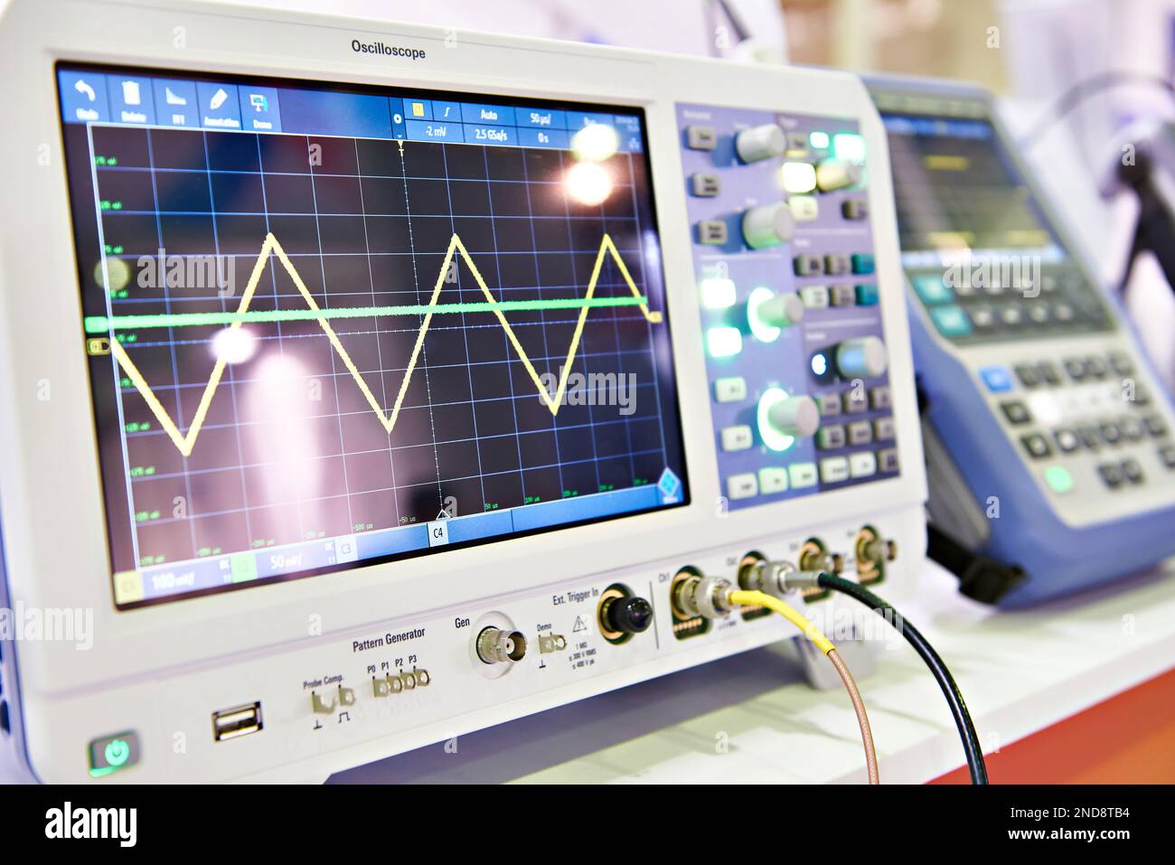 Modern mixed signal oscilloscope in laboratory Stock Photo - Alamy
