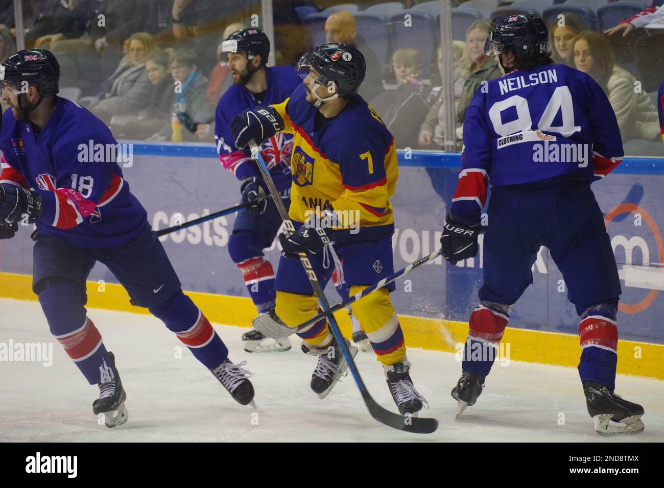 Nottingham, England, 12 February 2023. Lewis Hook, Ollie Betteridge and ...