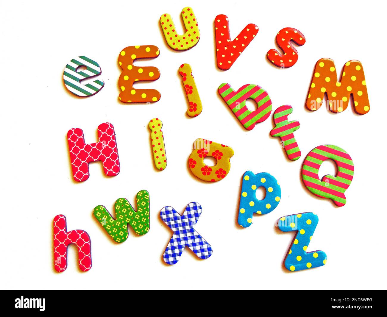 different letters isolated on white background Stock Photo - Alamy
