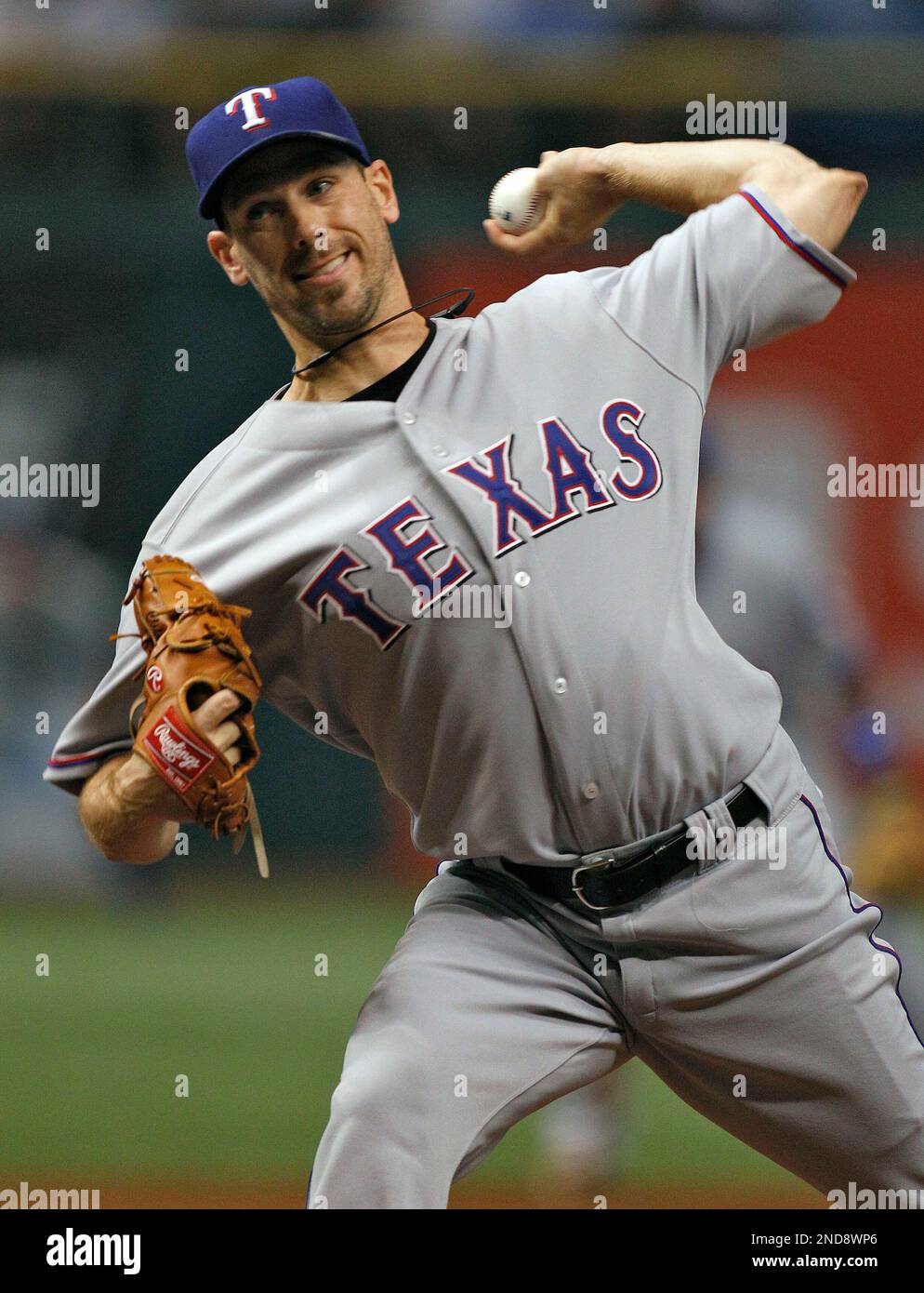Texas Rangers starting pitcher Cliff Lee during a baseball game against ...