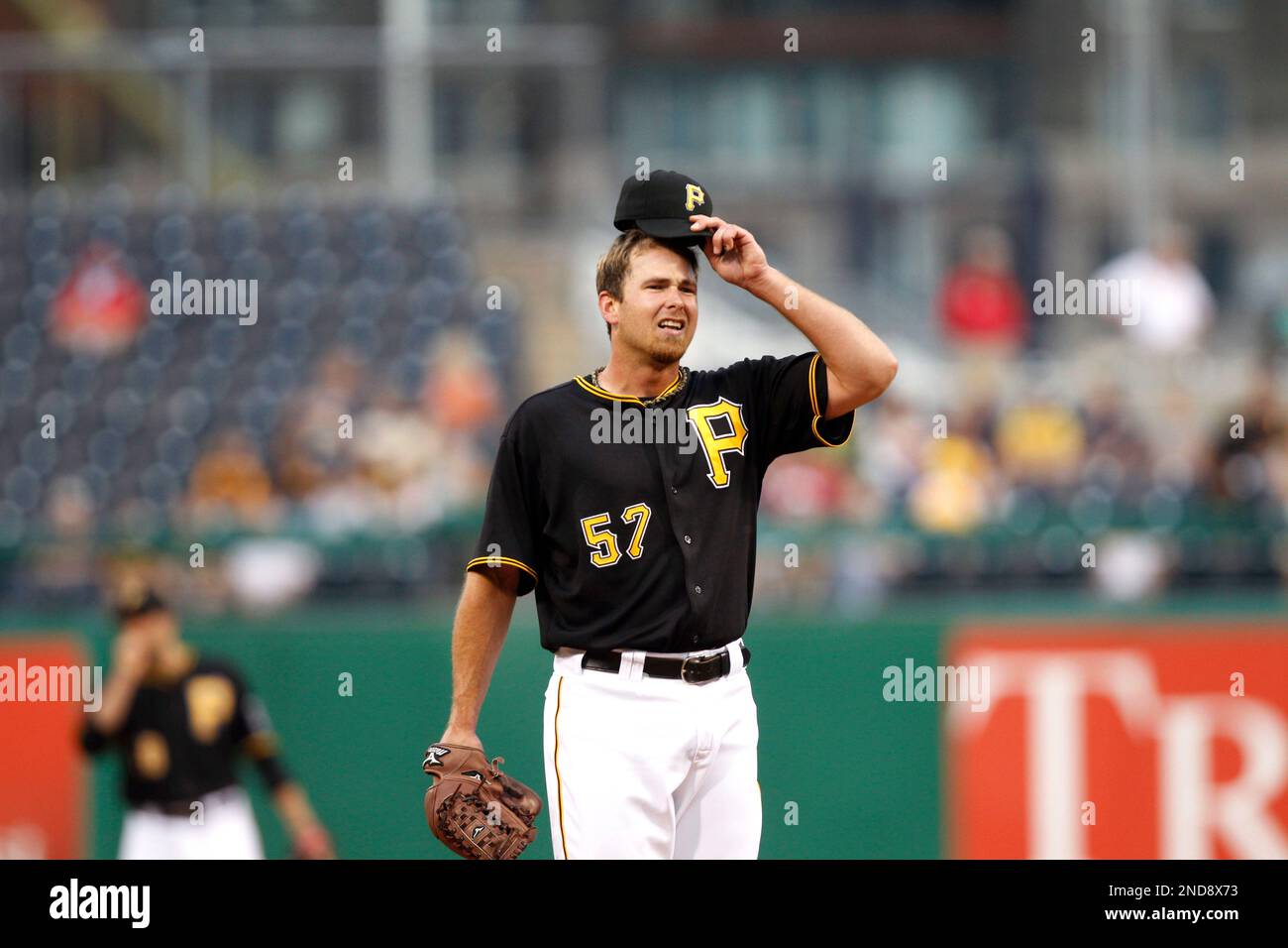Pittsburgh Pirates pitcher Zach Duke (57) plays in the baseball game ...