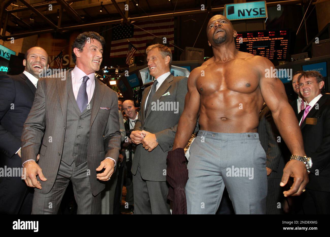 Cast members of "The Expendables" from left, Jason Statham, Sylvester ...