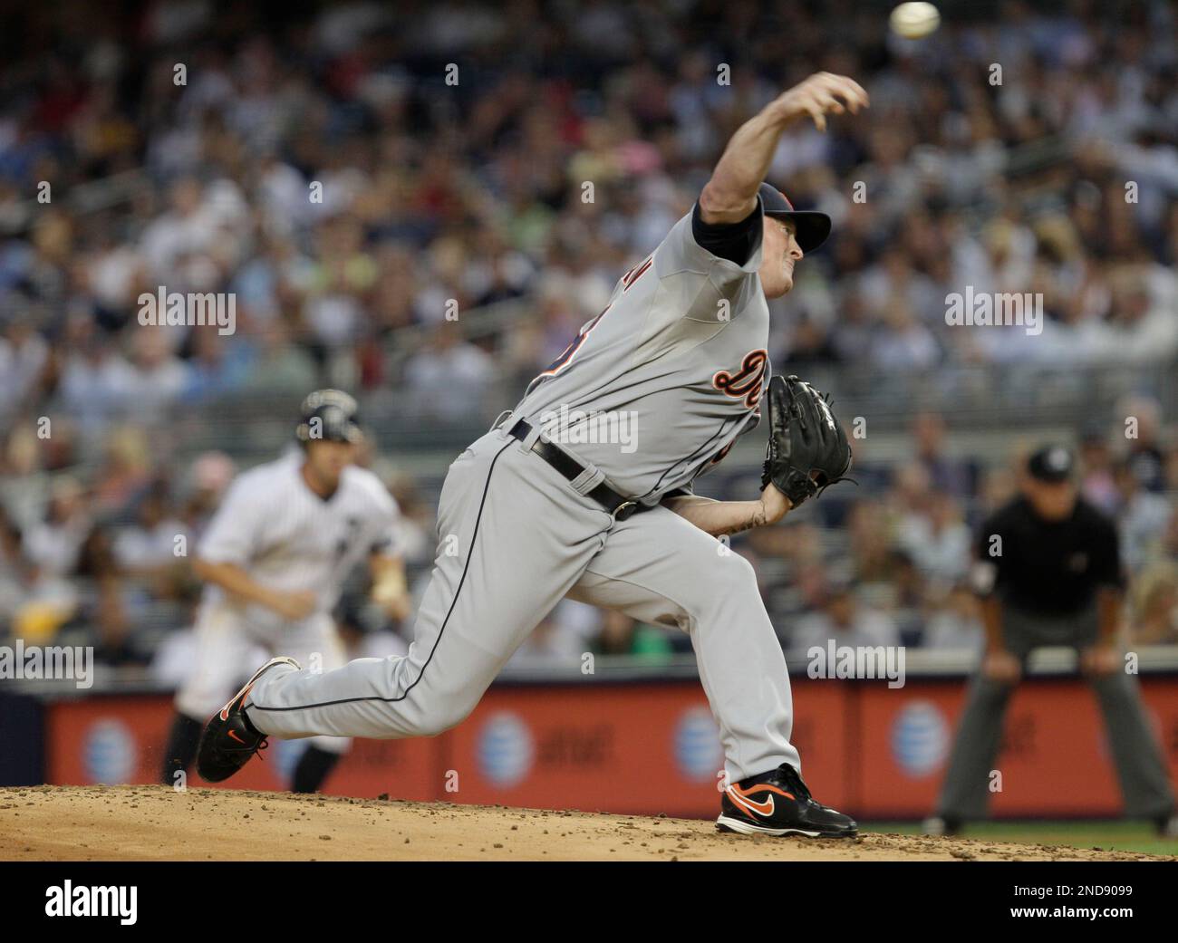 With Brett Gardner at first base, Detroit Tigers starting pitcher ...