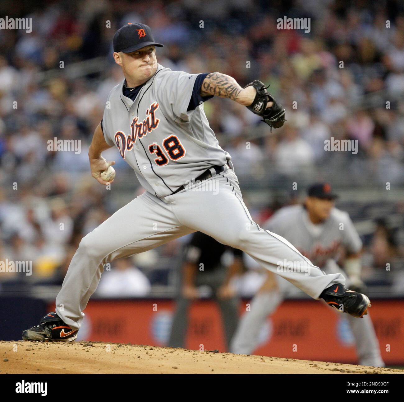 Detroit Tigers starting pitcher Jeremy Bonderman delivers in the first ...