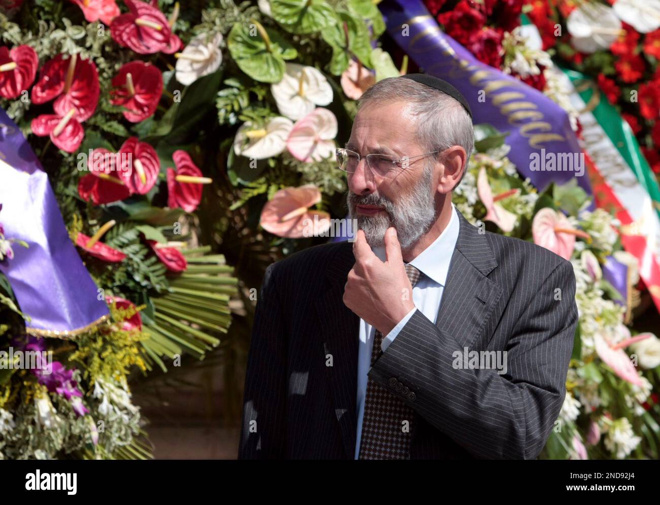 Rome Chief Rabbi Riccardi di Segni arrives for the funeral wake of late ...