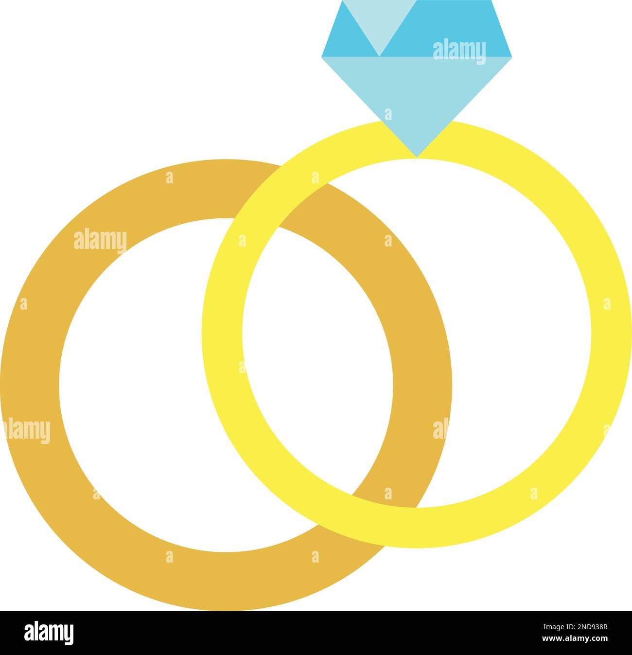 Wedding rings color icon. Couple jewelry symbol Stock Vector Image ...