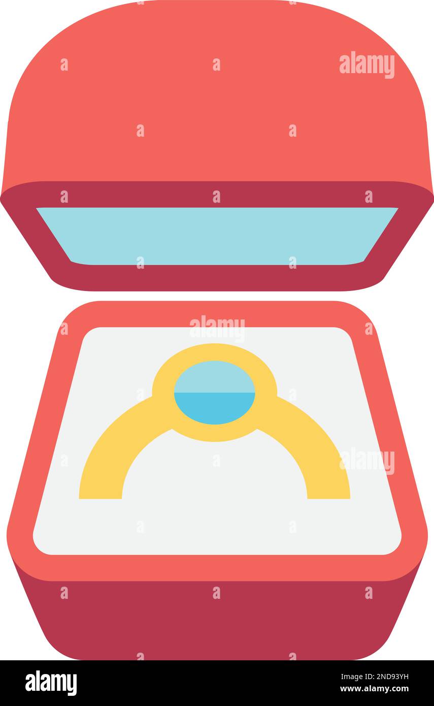 Velvet box with diamond ring. Engagement symbol. Proposal icon Stock ...
