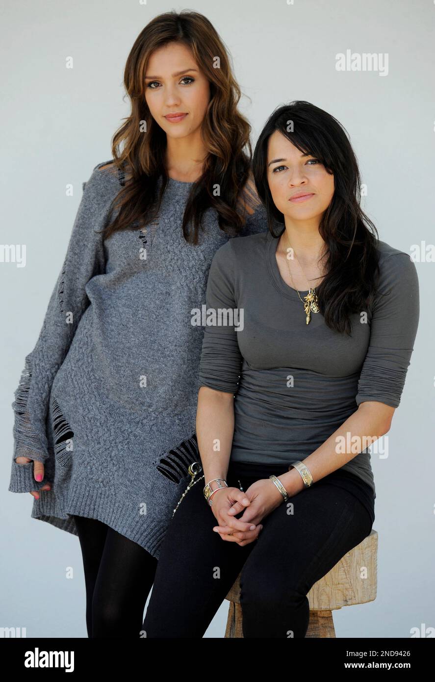 Jessica Alba, left, and Michelle Rodriguez, cast members in "Machete ...