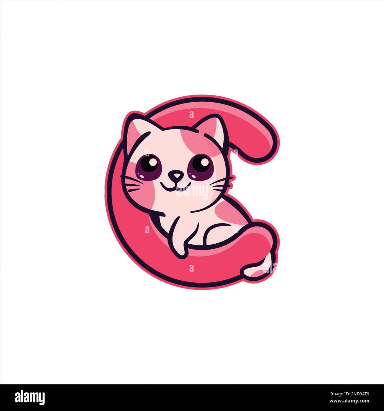 pink cute cat icon vector logo Stock Vector Image & Art - Alamy