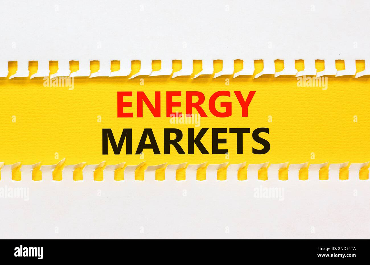Energy markets symbol. Concept words Energy markets on yellow paper ...