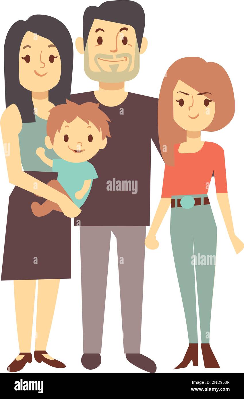 Kids with parents portrait. Happy people standing together Stock Vector ... Kids with parents portrait. Happy people standing together Stock Vector ...