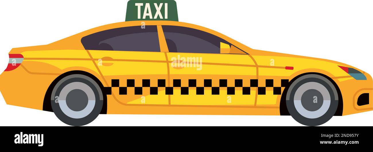 Taxi car side view. Yellow passenger transport Stock Vector Image & Art ...
