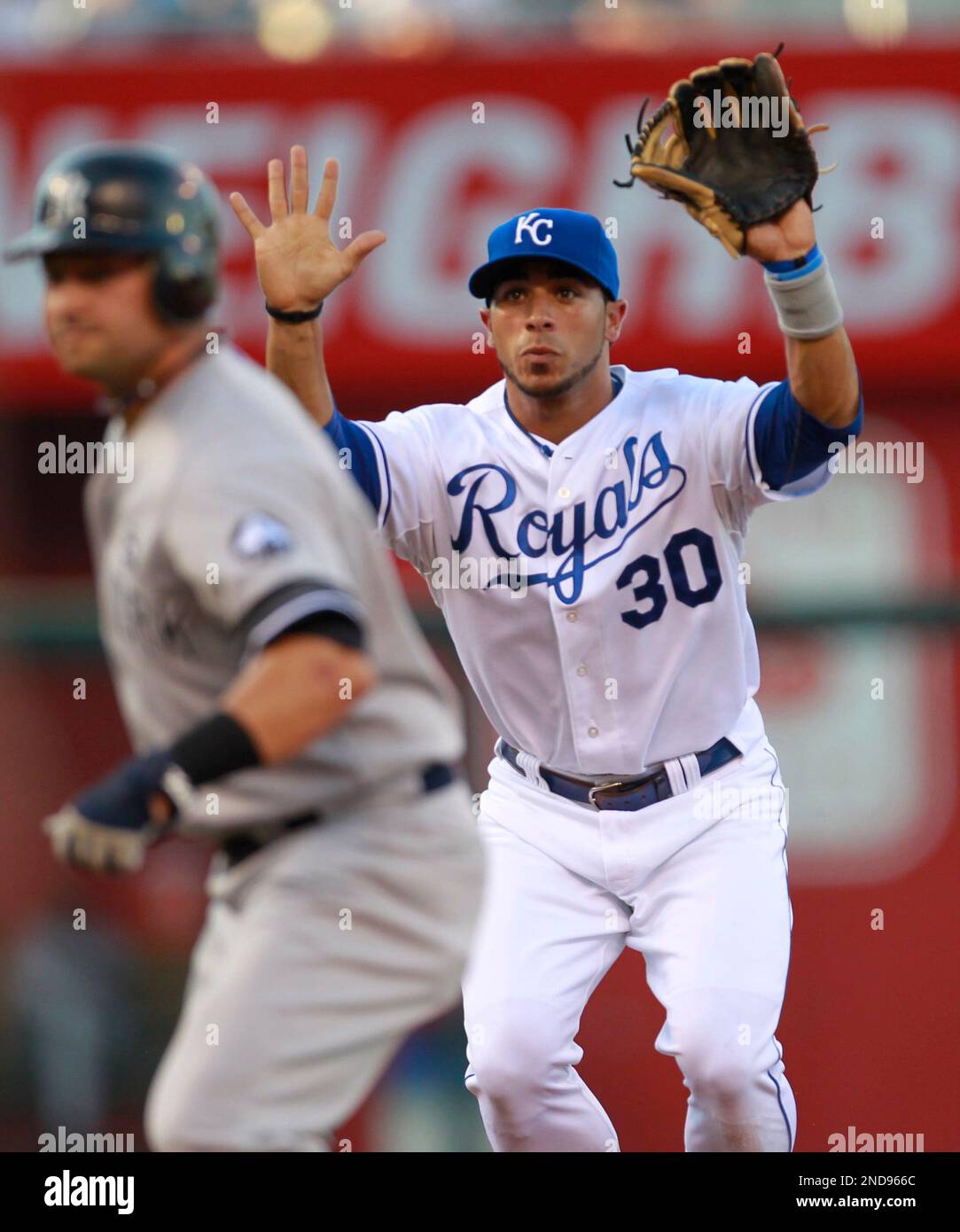 Kansas City Royals second baseman Mike Aviles (30) during a baseball ...