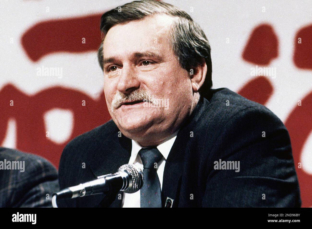 Portrait of Lech Walesa, President of Poland speaking in 1990. (AP ...