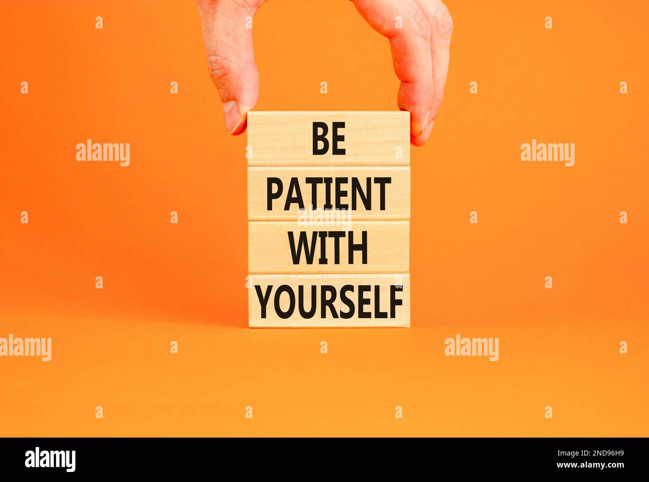 Patient with yourself symbol. Concept words Be patient with yourself on ...