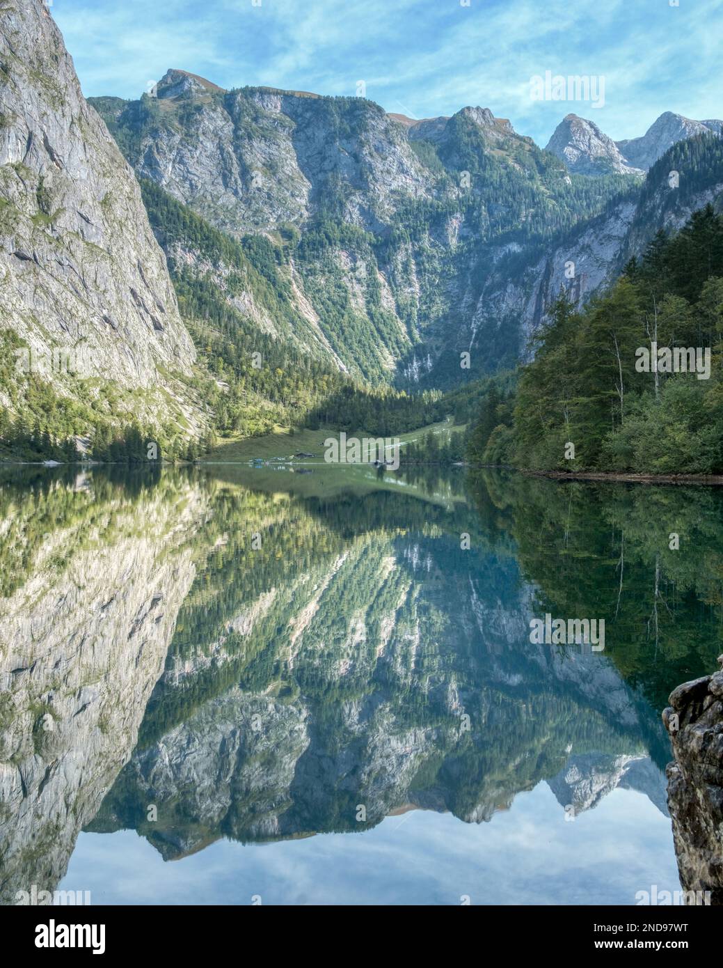 Berchtesgaden, Germany, view of the Königssee. This beautiful lake is ...