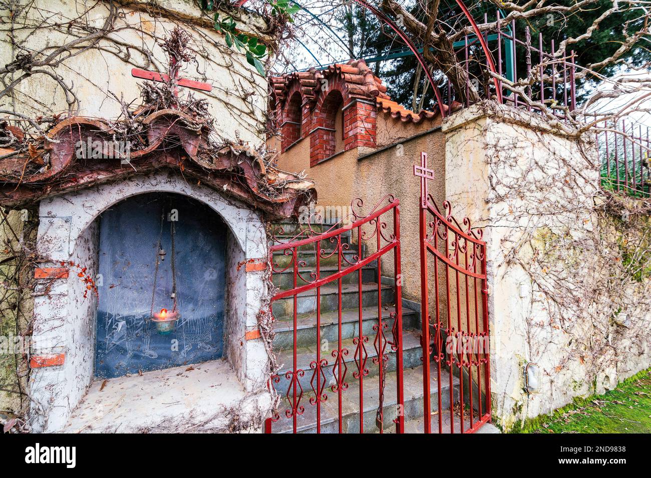 Iconostasis at the monastery of Panagia in Markopoulos Oropou in Attica ...