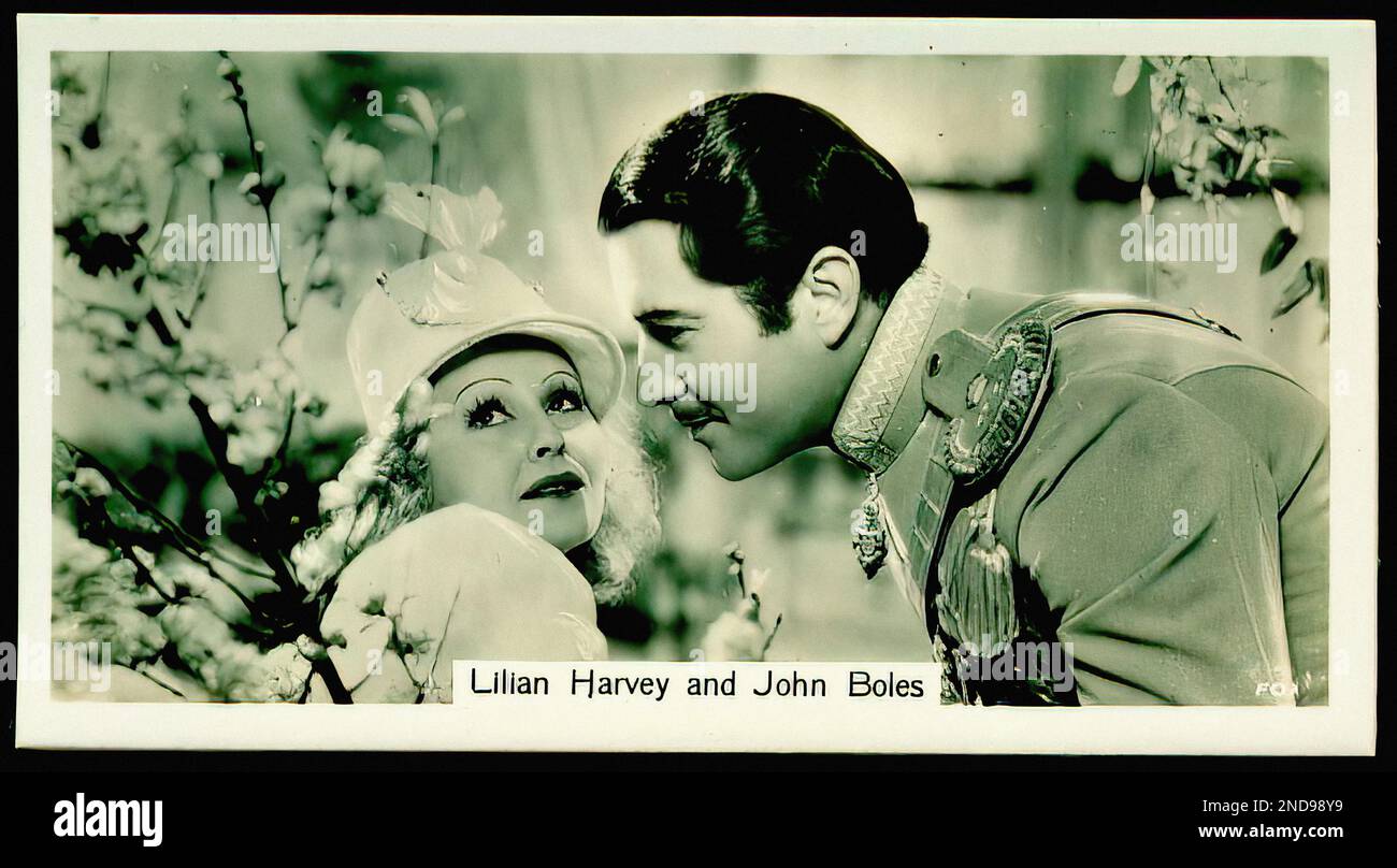 Portrait of Lilian Harvey & John Boles - Vintage Cigarette Card Stock ...