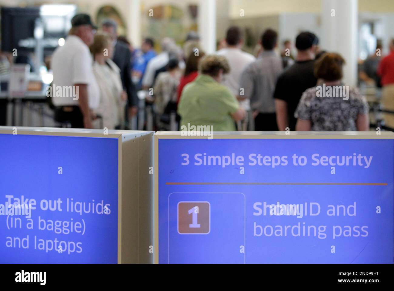 The security screening area in the Indianapolis International Airport ...