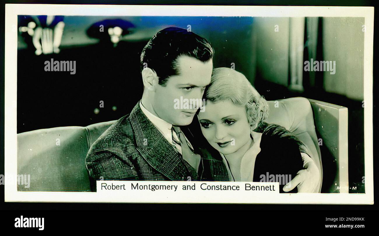 Portrait of Robert Montgomery & Constance Bennett - Vintage Cigarette ...
