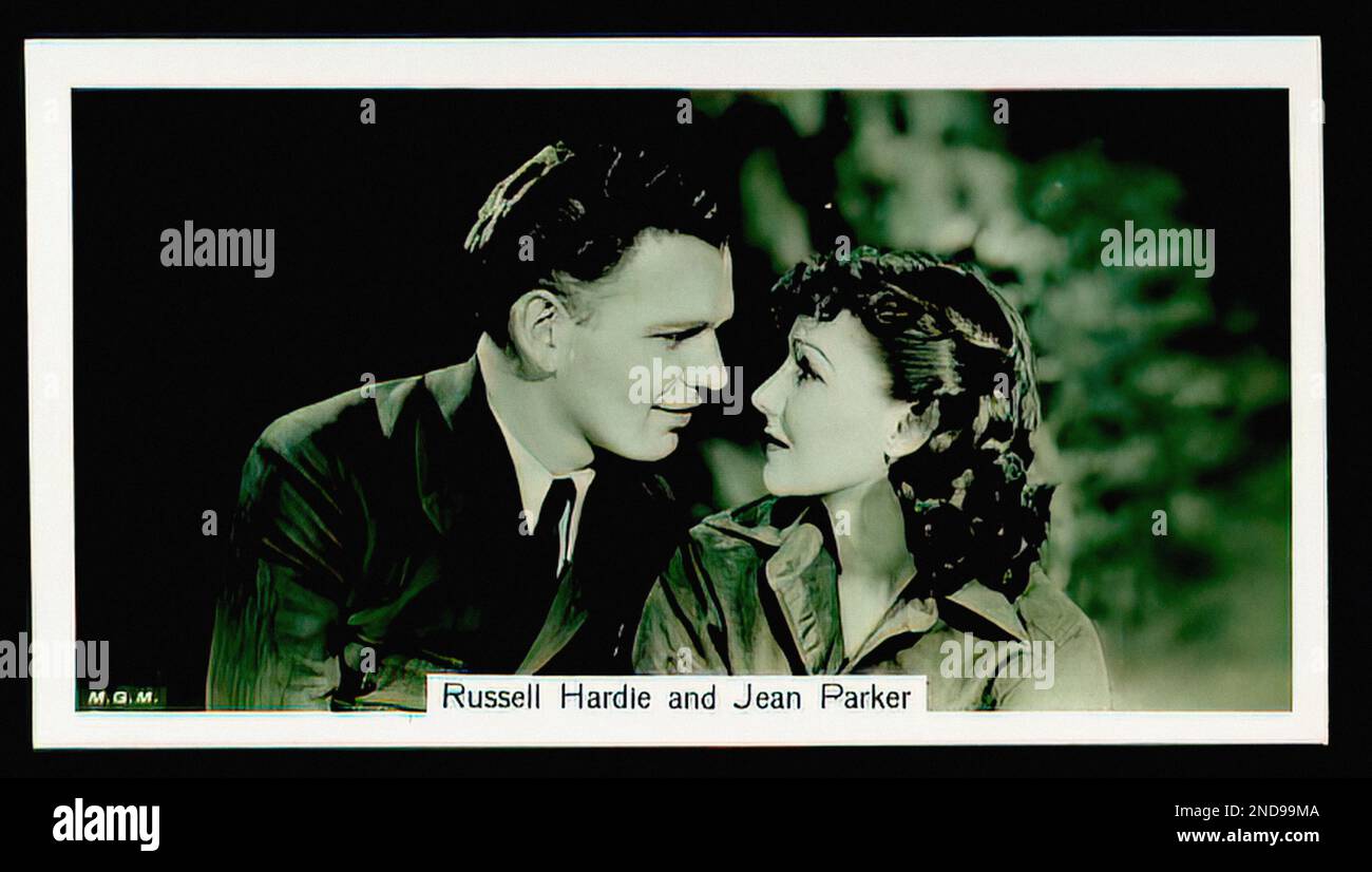 Portrait of Russell Hardie & Jean Parker - Vintage Cigarette Card Stock ...