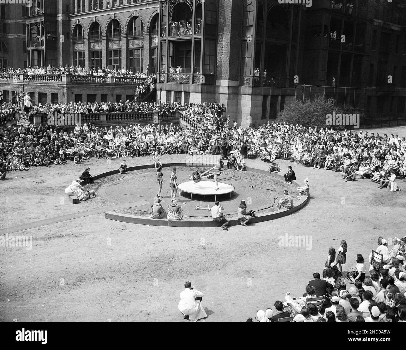 Roller-skating performers of the Ringling Brothers and Barnum and ...