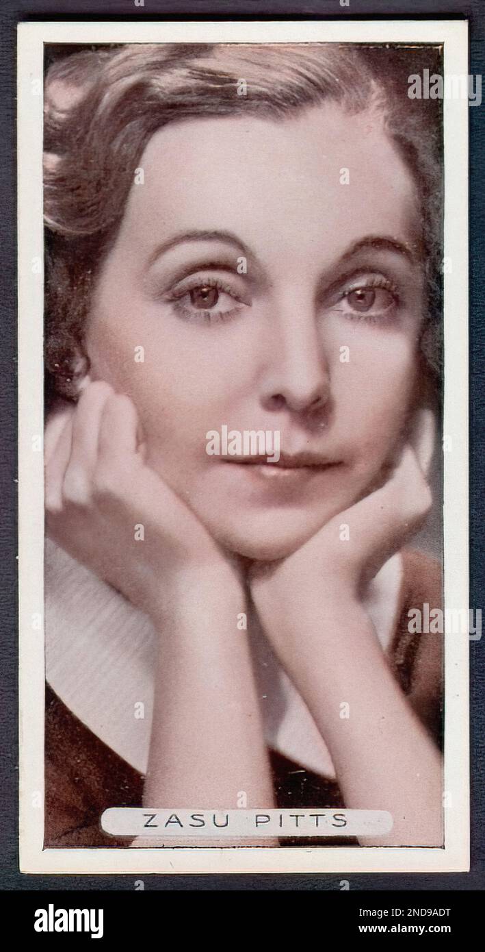 Portrait of Zasu Pitts - Vintage Cigarette Card Stock Photo - Alamy