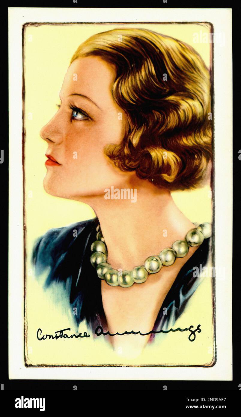 Portrait of actress Constance Cummings - Vintage Cigarette Card Stock ...