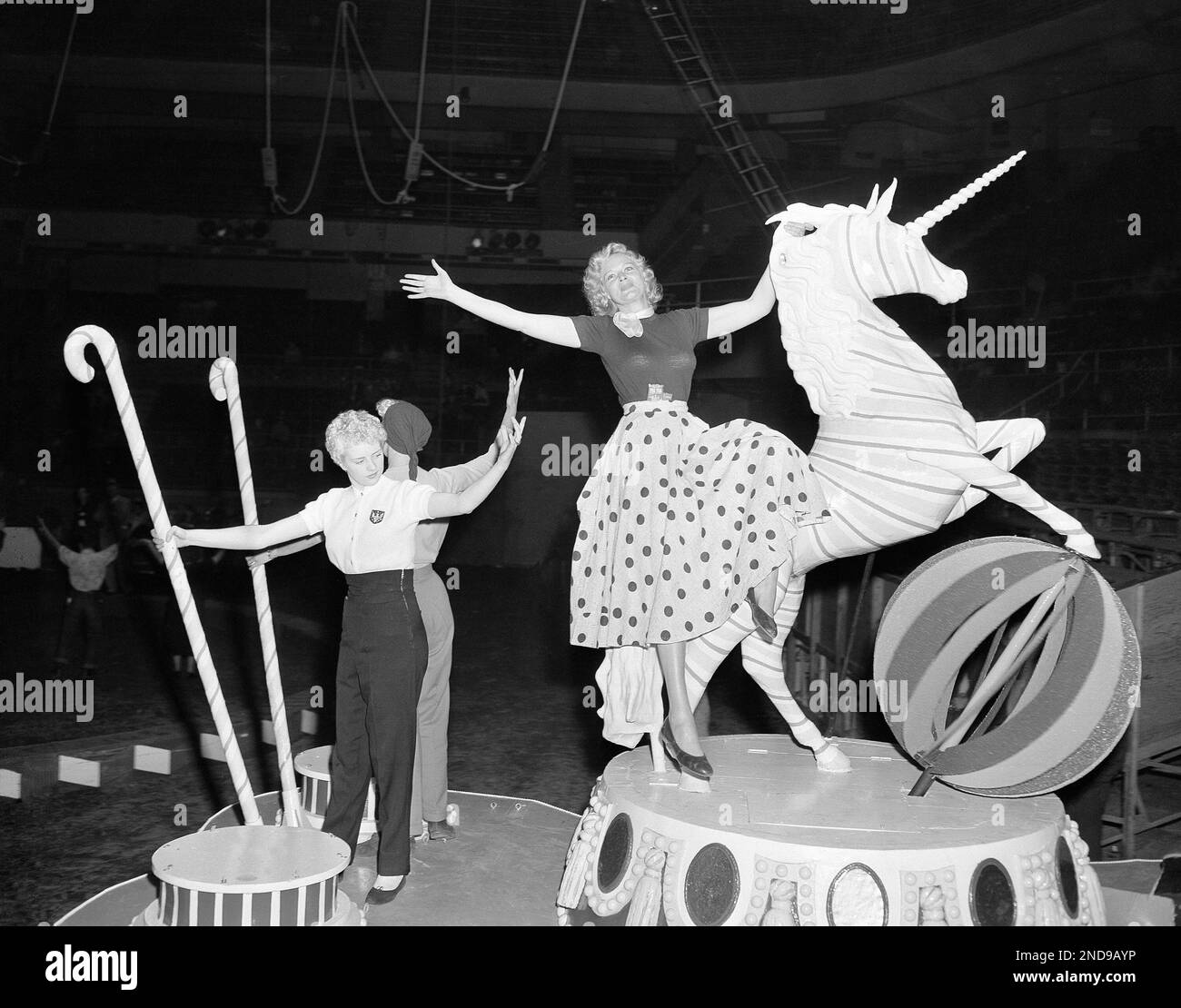 Getting ready for the unfolding of the symbolic "big top" for the 1953 ...