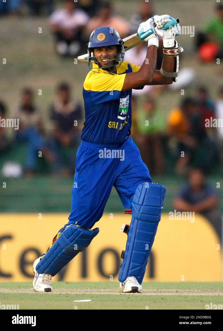 Sri Lankan batsman Suraj Randiv plays a shot during the one day ...