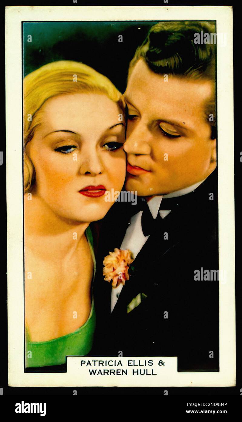 Portrait of Patricia Ellis & Warren Hull - Vintage Cigarette Card Stock ...