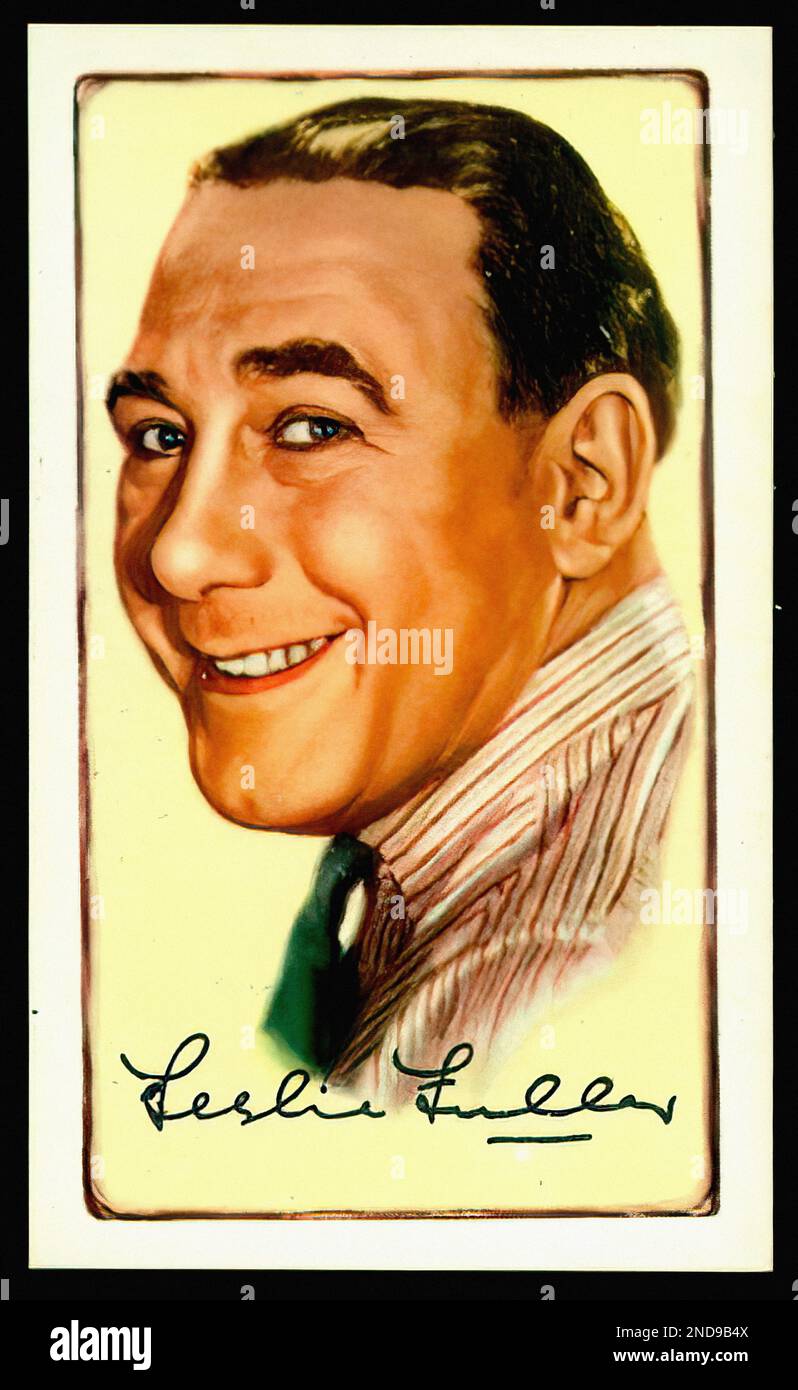 Portrait of actor Leslie Fuller - Vintage Cigarette Card Stock Photo ...