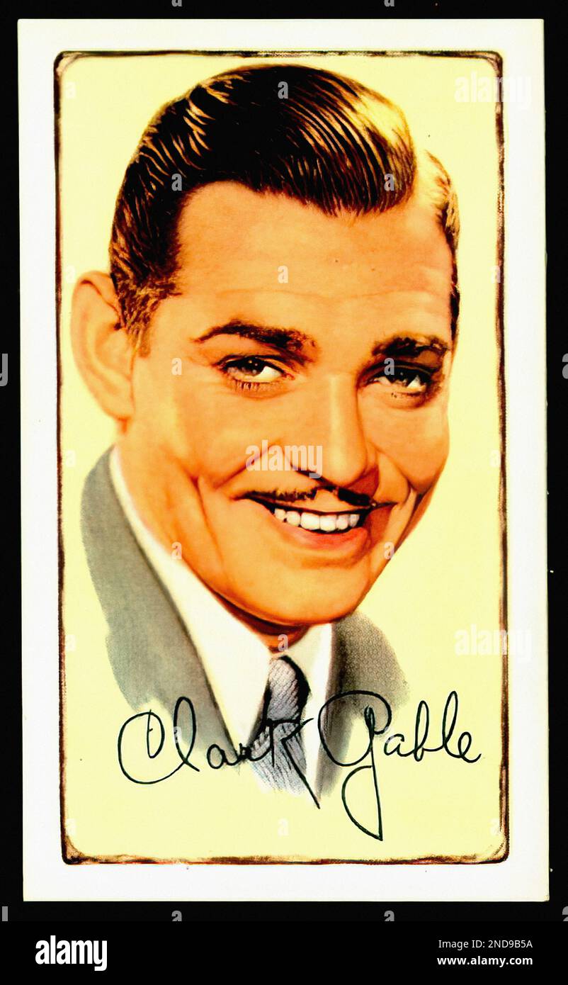 Portrait of actor Clark Gable - Vintage Cigarette Card Stock Photo - Alamy