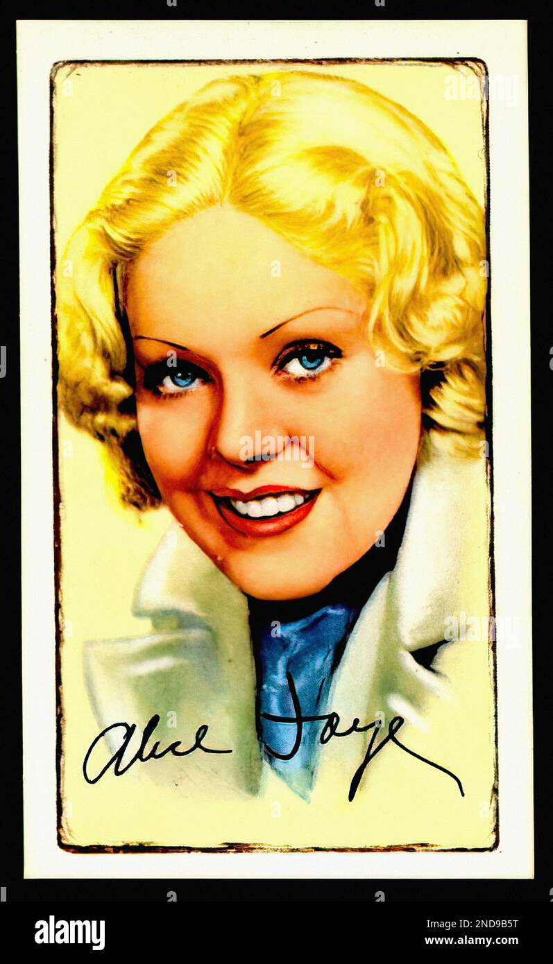 Portrait of actress Alice Faye - Vintage Cigarette Card Stock Photo - Alamy