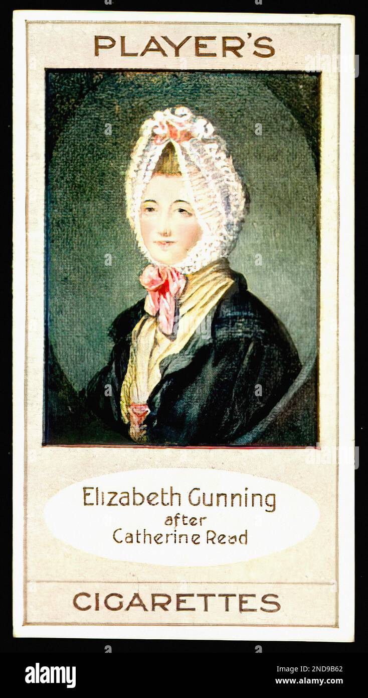 Portrait of Elizabeth Gunning - Vintage Cigarette Card Stock Photo - Alamy