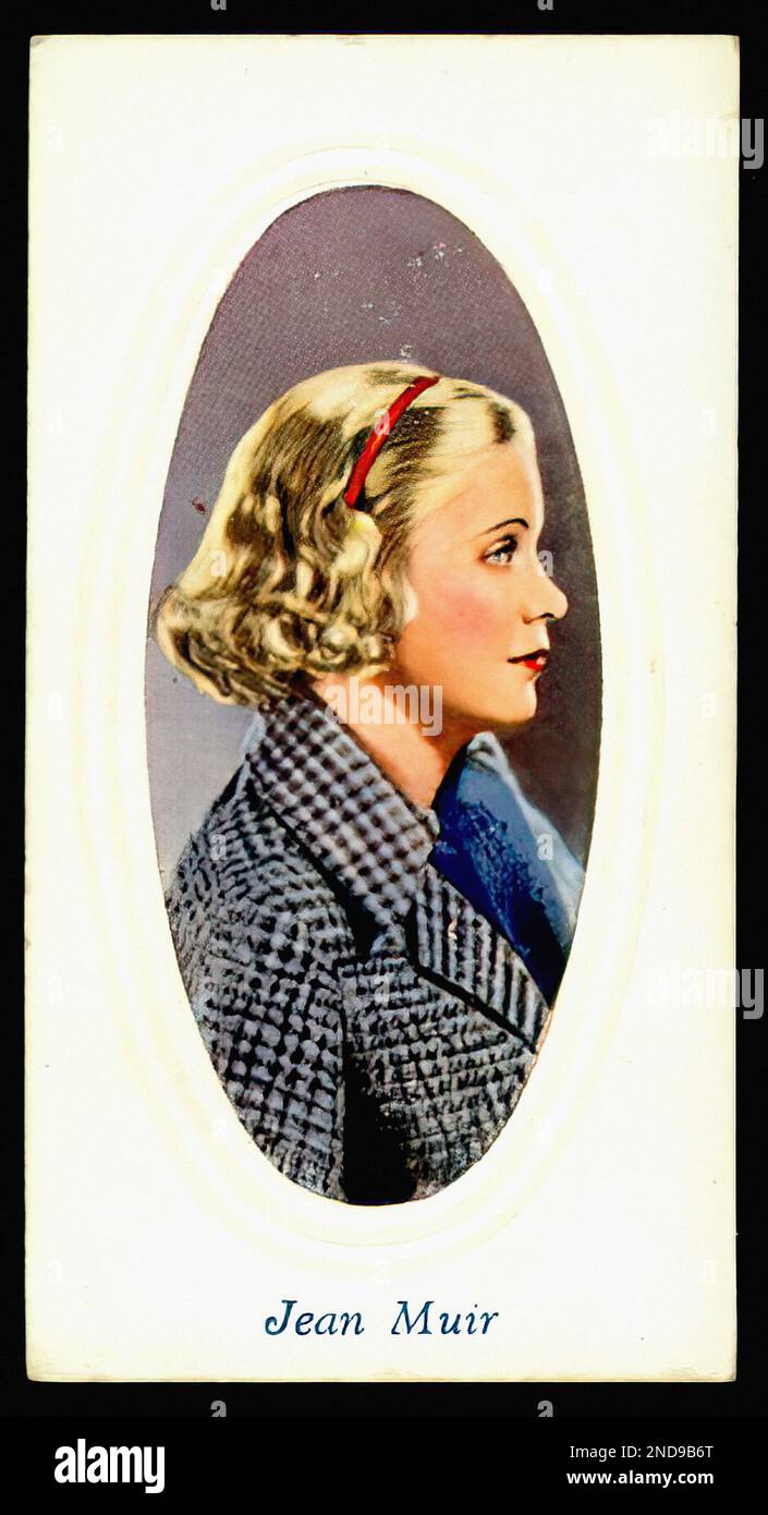 Portrait of actress Jean Muir - Vintage Cigarette Card Stock Photo - Alamy