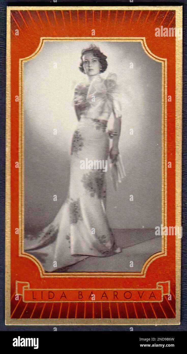 Portrait of Lida Baarova - Vintage German Cigarette Card Stock Photo ...