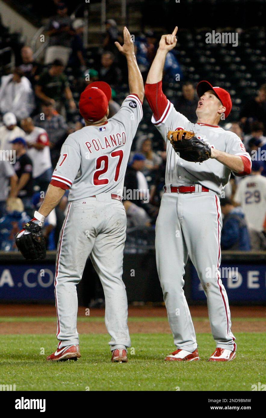 Philadelphia Phillies' Placido Polanco, left, and Mike Sweeney ...