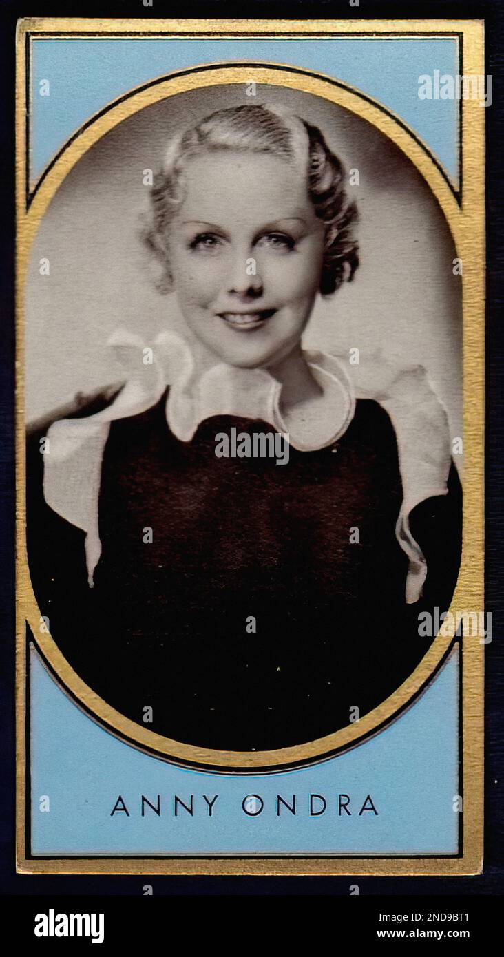 Portrait of Anny Ondra - Vintage German Cigarette Card 03 Stock Photo ...