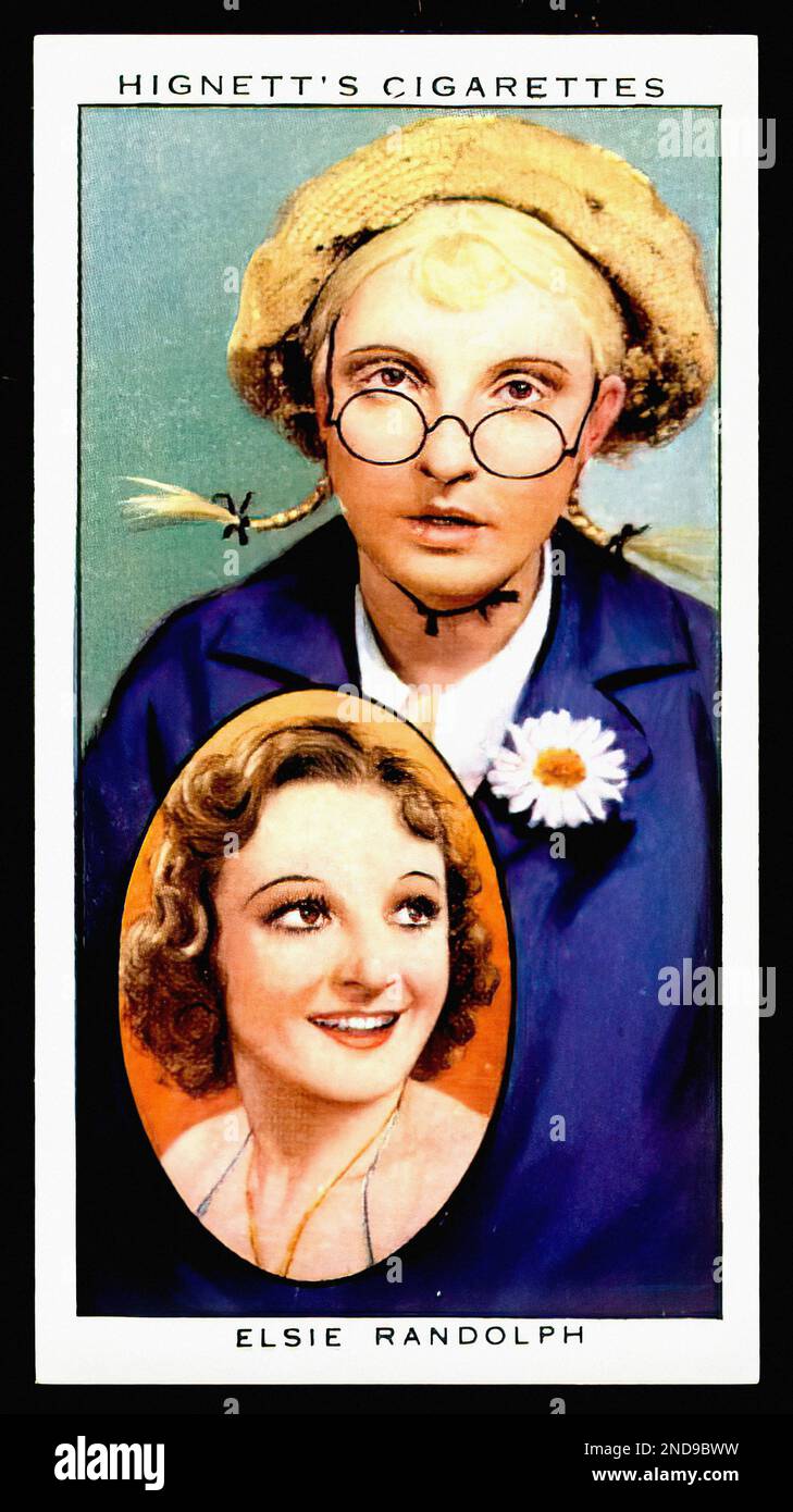 Portrait of Elsie Randolph - Vintage Cigarette Card Stock Photo - Alamy