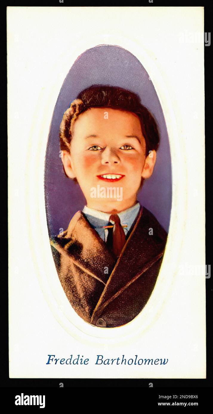 Portrait of actor Freddie Bartholomew - Vintage Cigarette Card Stock Photo - Alamy